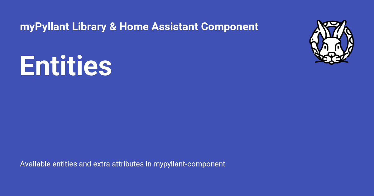Entities - myPyllant Library & Home Assistant Component